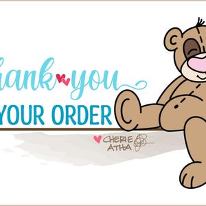 Teddy Bear and Bunny Rabbit Set of 2 Notecards, Original Illustrated ...