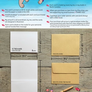 Love Note Card, Hand-drawn Made Original Artwork, Pink and Red Hearts ...