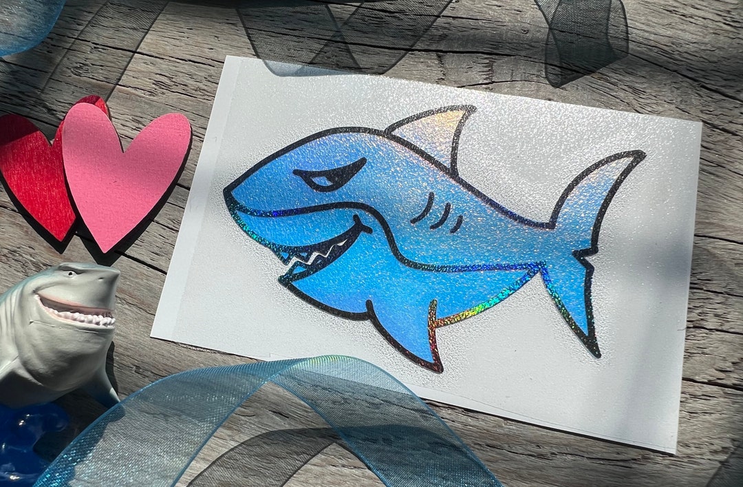 Shark Decal, Sneaky Side Eyed Shark Hand Drawn Made, Permanent Water ...