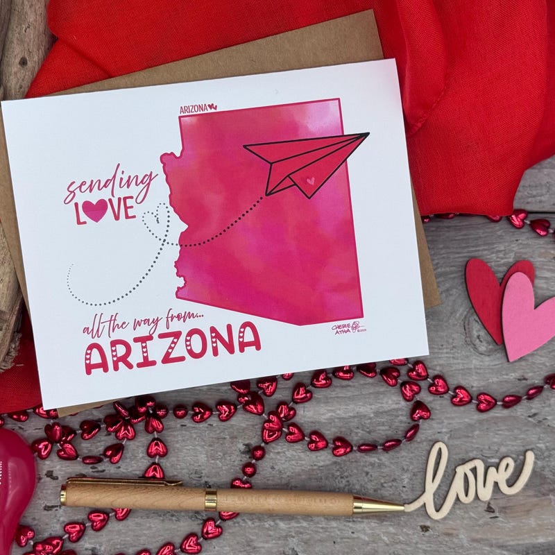 Arizona Valentines Card - Etsy