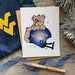 Teddy Bear on WVU Football Helmet, West Virginia Mountaineers 4.25 X 5. ...
