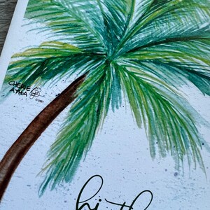 Watercolor Palm Tree Note Card Set: Summer Stationery Gift, Thank You ...