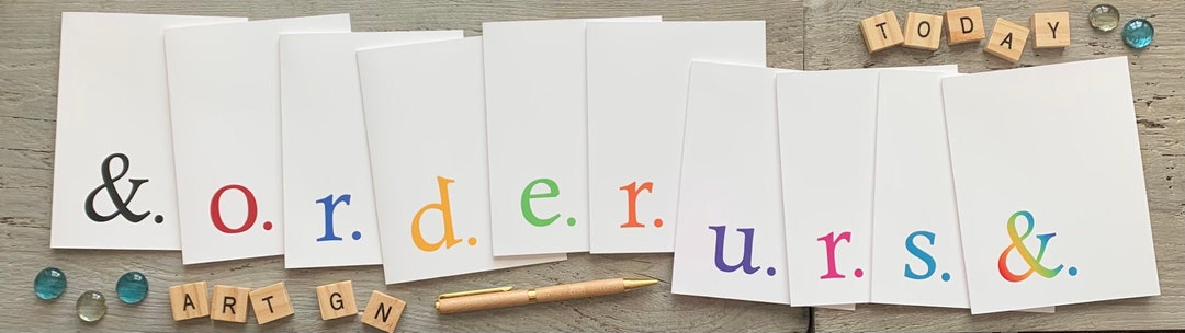 Personalized Serif Letter Note Card Set, Choose Ampersand or Alphabet ...