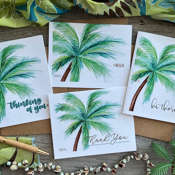 Palm Tree Note Cards - Etsy