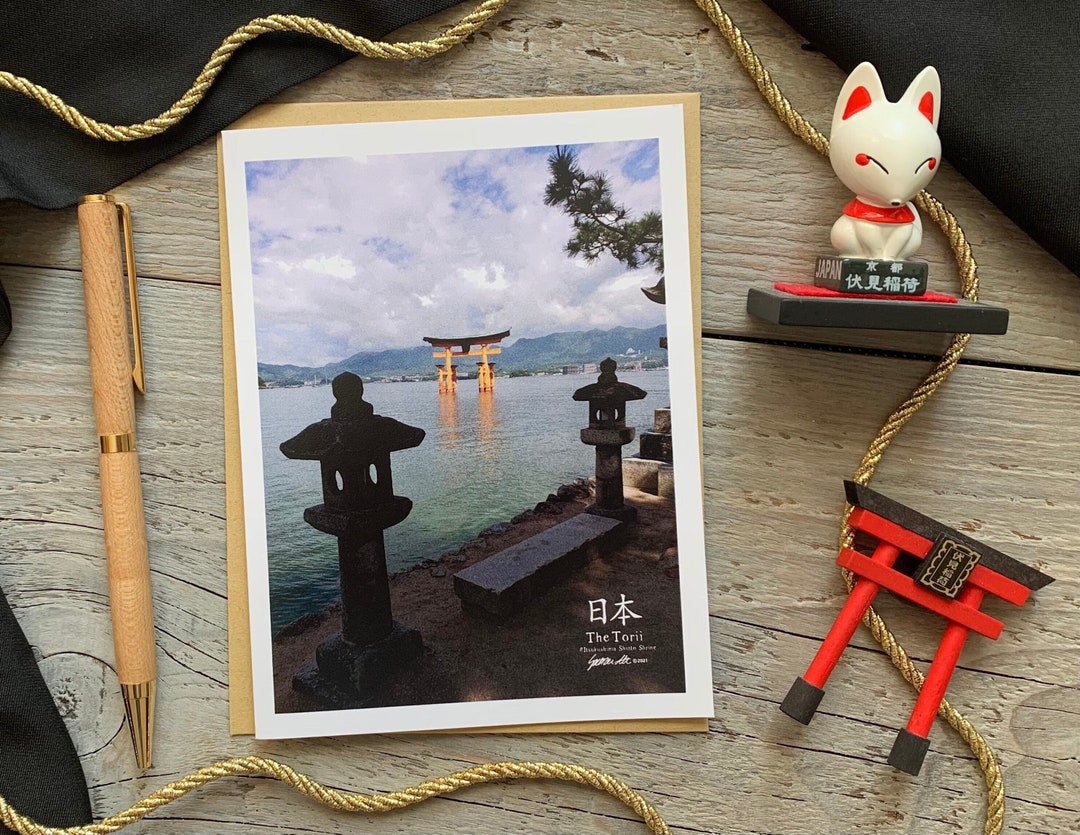 Japanese Note Card, Itsukushima Shinto Shrine Floating Torii Gate ...