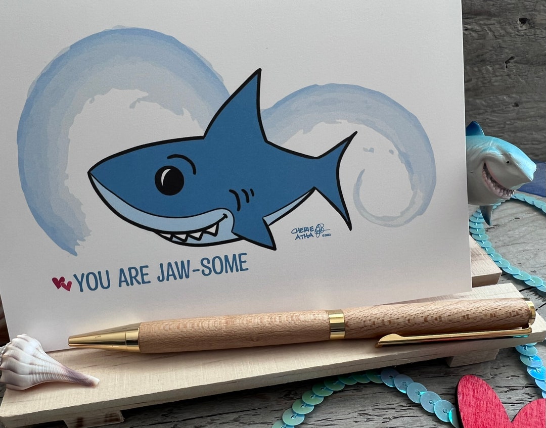 Baby Shark Note Card Original Hand Drawn Made Art You Are - Etsy