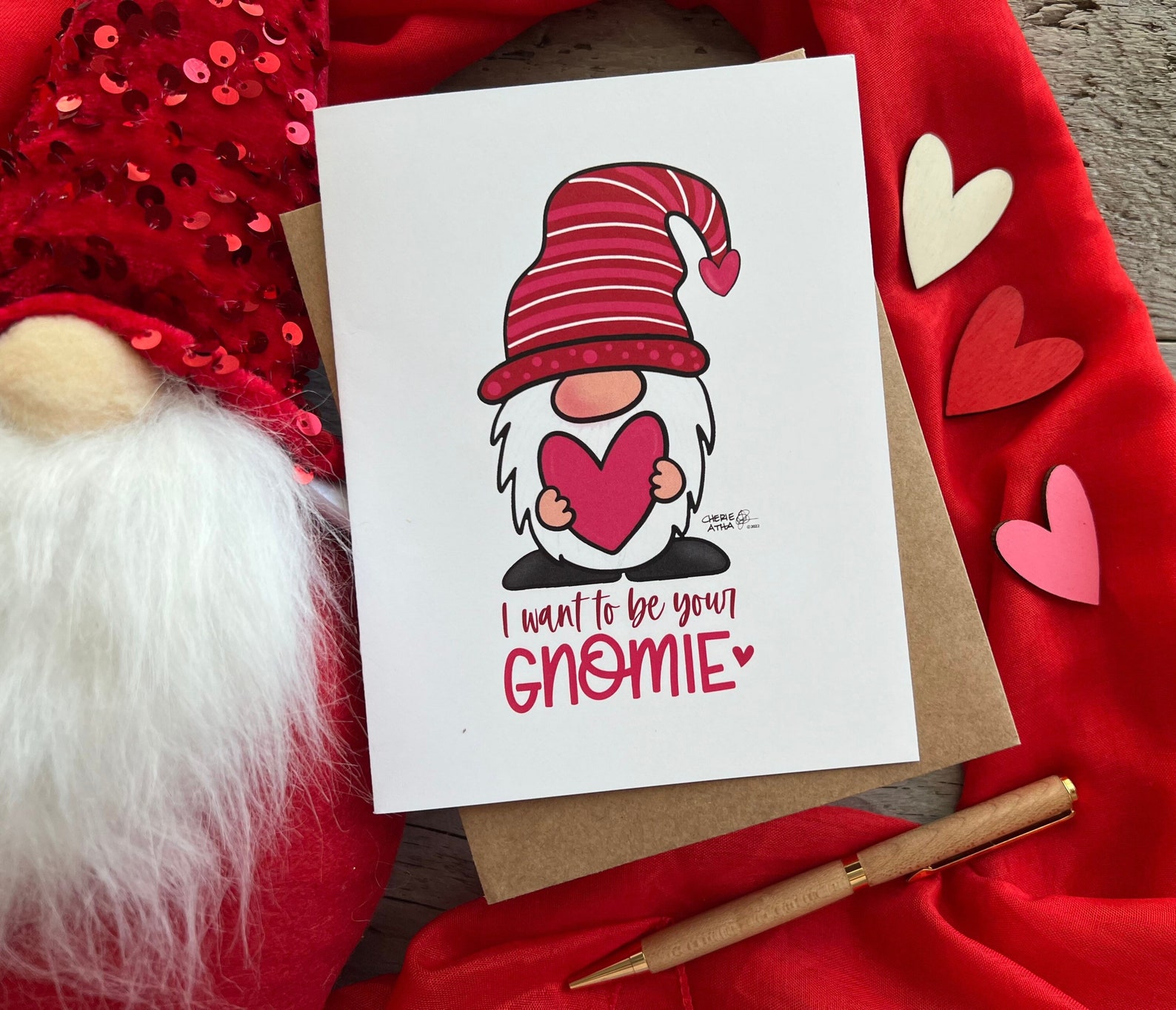 Gnome Note Card Hand-drawn Made Original Art I Want to Be Your Gnomie ...