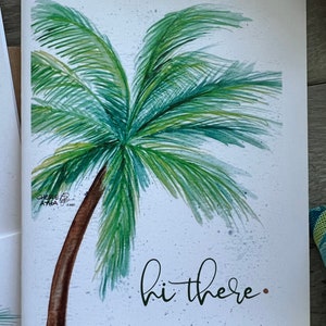 Watercolor Palm Tree Note Card Set: Summer Stationery Gift, Thank You ...