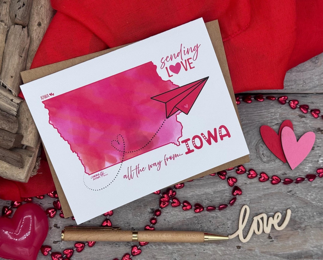 Iowa, IA Note Card, IA Love, Sending Love From State IA, All Occassion ...