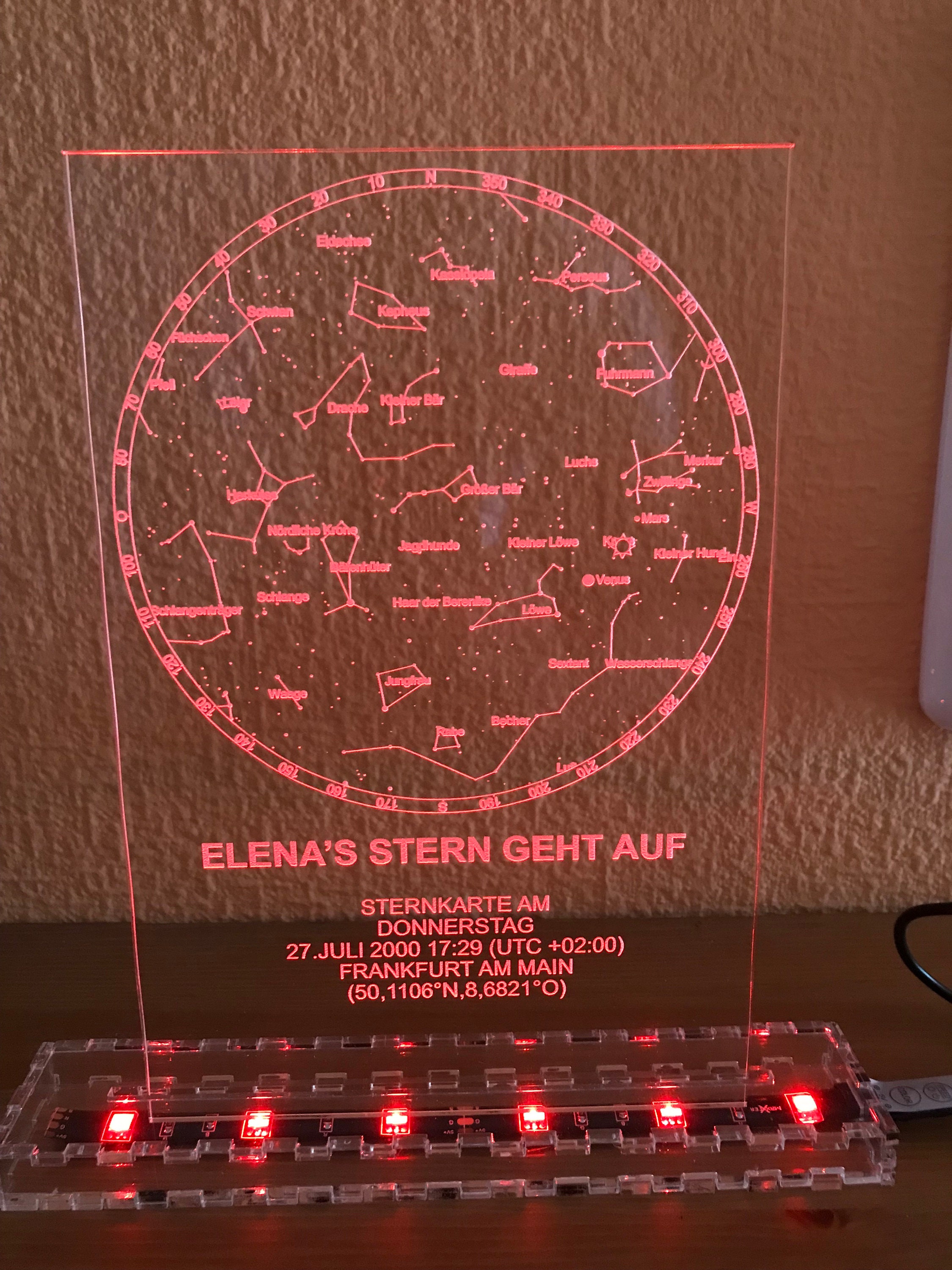 Your Personal Star Map Illuminated on Acrylic Glass - Etsy