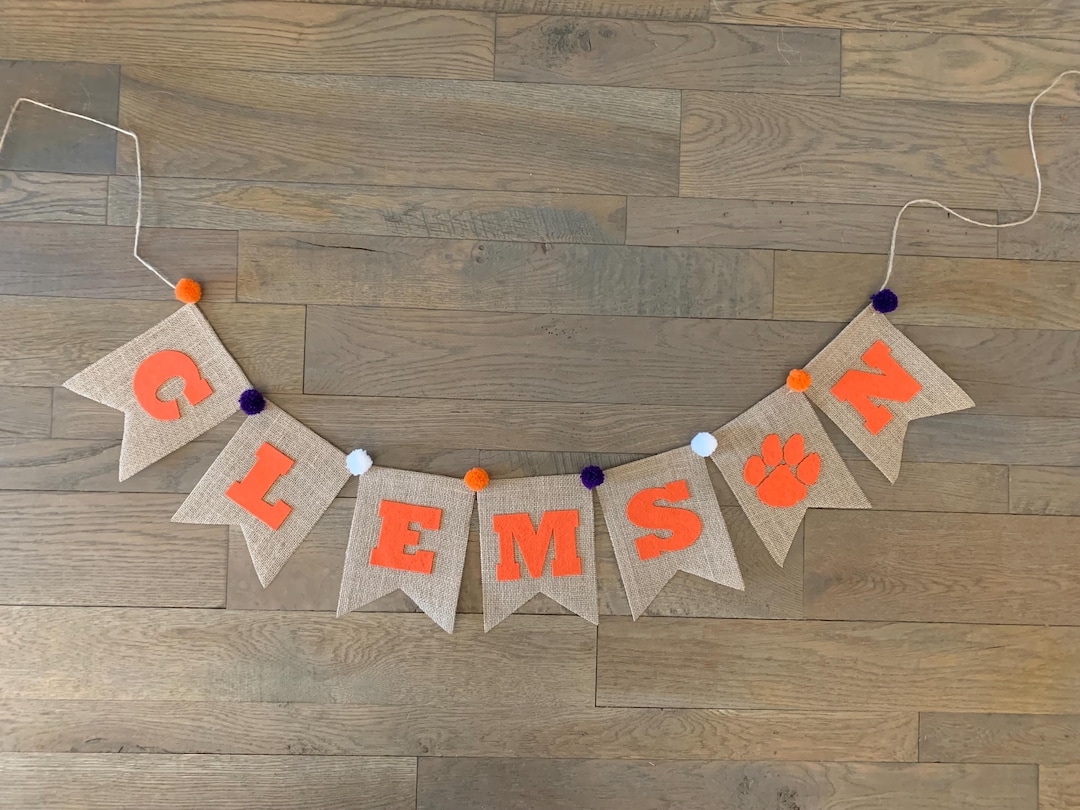 Clemson Banner, College Graduation, Burlap Banner, Clemson University ...
