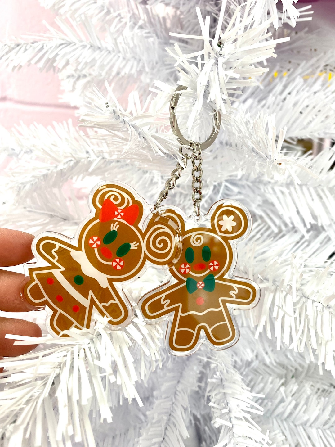 Gingerbread Keychain, Mouse Gingerbread, Double Keychain - Etsy