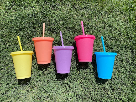Mini Cups Spring Colors 16oz Glitter Finish Set of 5 | Etsy