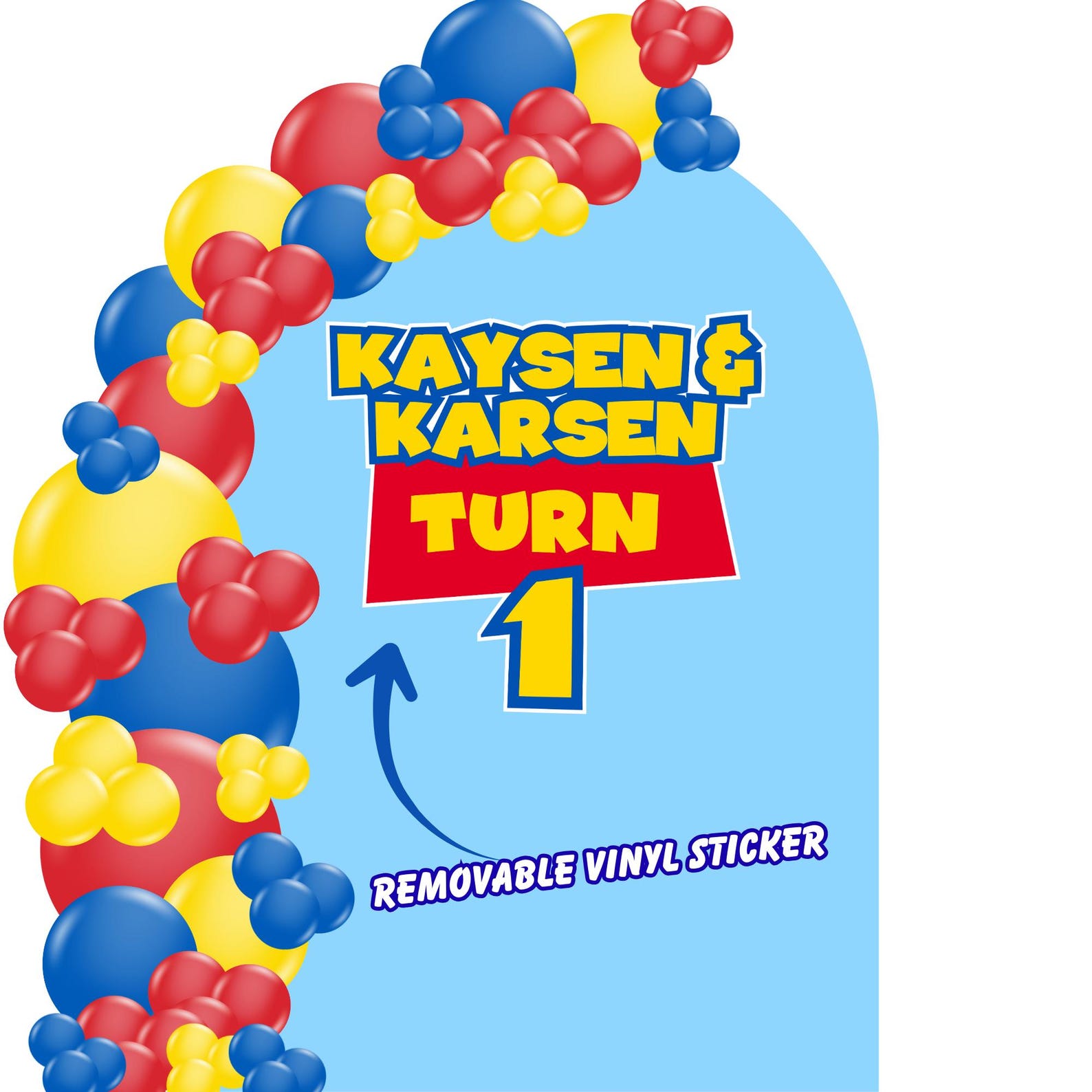 Custom Backdrop Sticker, Removable Vinyl, 24 Inches, Toy Party Decor - Etsy