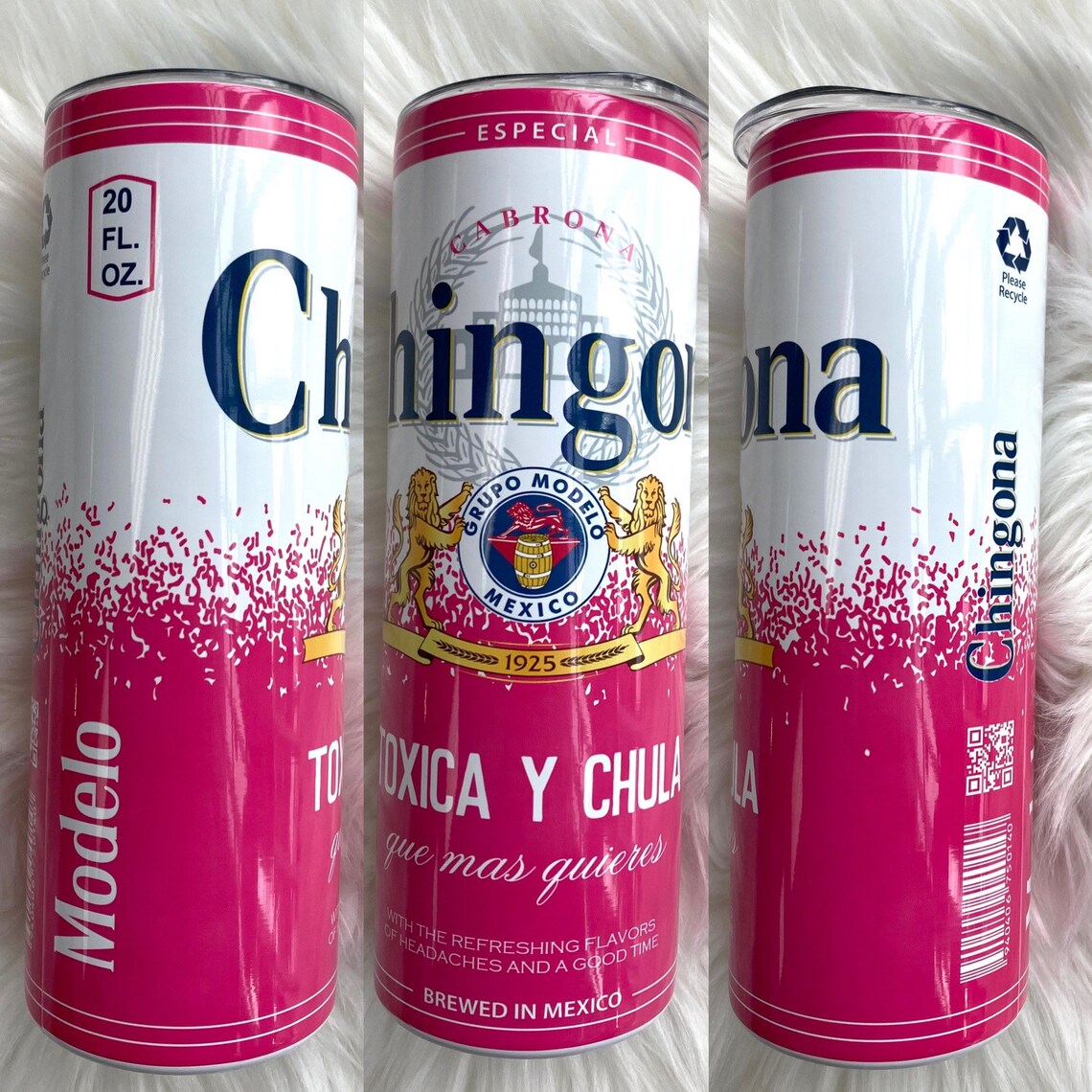 Chingona Toxica Cabrona Y Chula Beer Tumblers Pink - Etsy