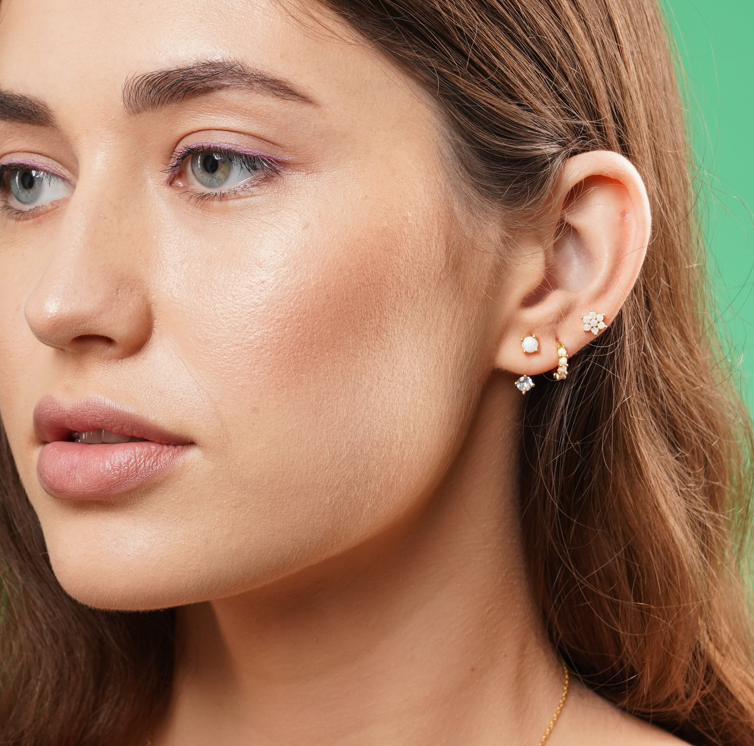 Eear Jacket Earring Dainty Ear Jacket Opal Ear Jacket | Etsy