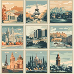 Vintage Travel Poster | Retro Aesthetic City & Nature Wall Art ...