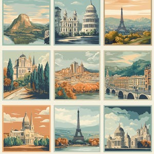 Vintage Travel Poster | Retro Aesthetic City & Nature Wall Art ...