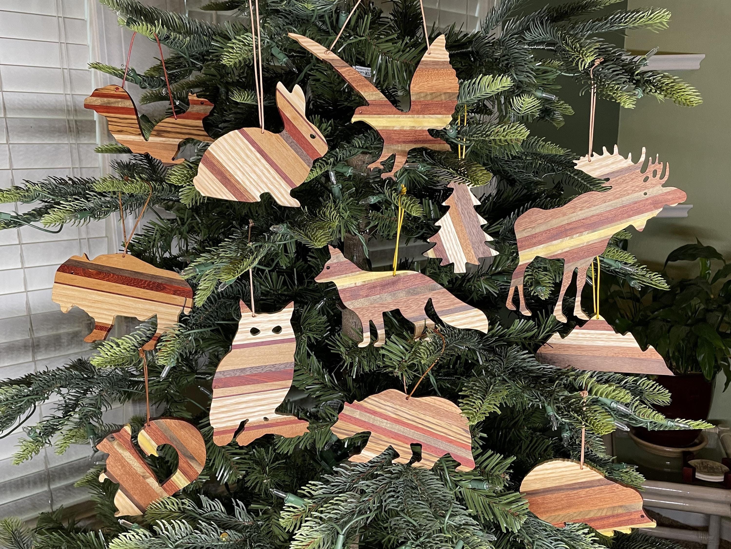 Handmade Wooden Woodland Animals Ornaments - Etsy