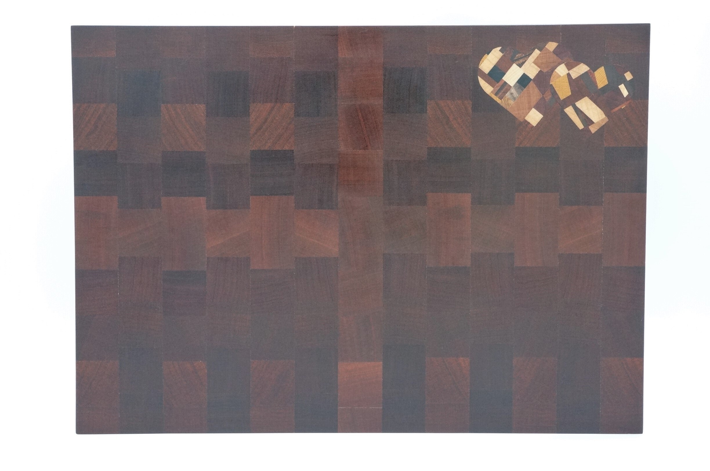 Handmade End Grain Cutting Board Butcher Block Sapele With Double Heart ...