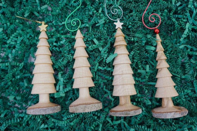 Hand Turned Wood Christmas Tree Rustic Red Oak - Etsy