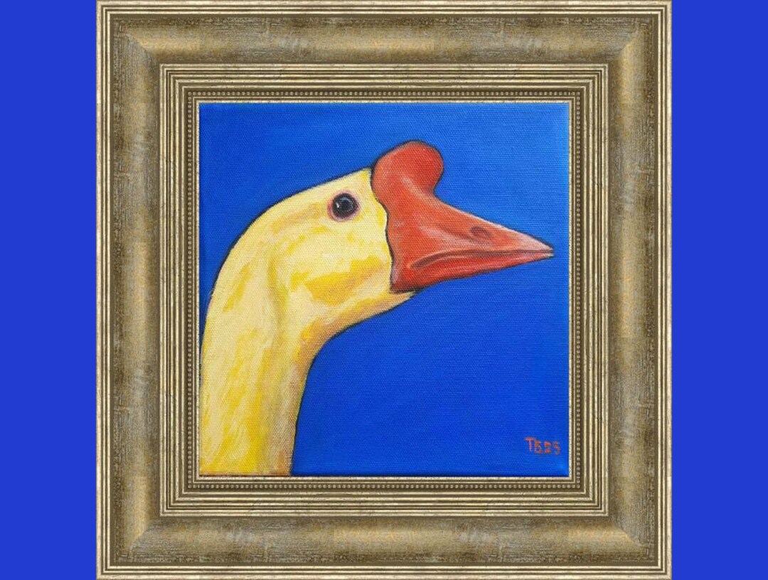 Ukrainian Goose Art Goose Painting Blue Goose Original Artwork Goose ...