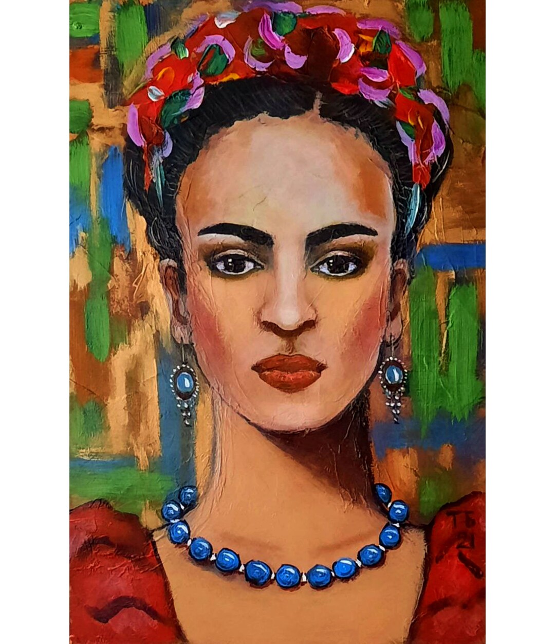 Frida Kahlo Acrylic Painting, Ukrainian Artist (digital Download) - Etsy