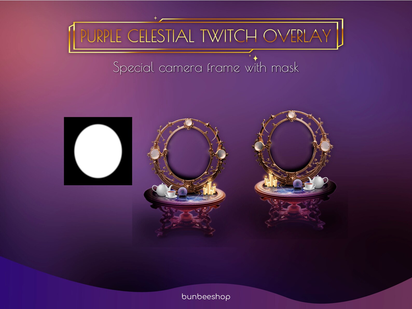 Purple Celestial Animated Twitch Overlay Stream Package Magical Stars ...
