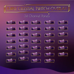 Purple Celestial Animated Twitch Overlay Stream Package - Magical Stars ...