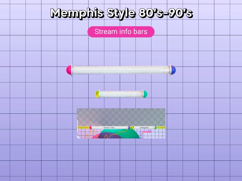 Purple Memphis Style 80's 90's Animated Twitch Stream Package - Clean ...