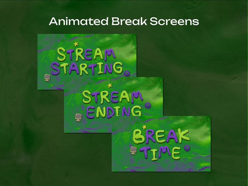 Green Claymation Twitch Overlay Pack - Halloween - Assets for Streamers ...