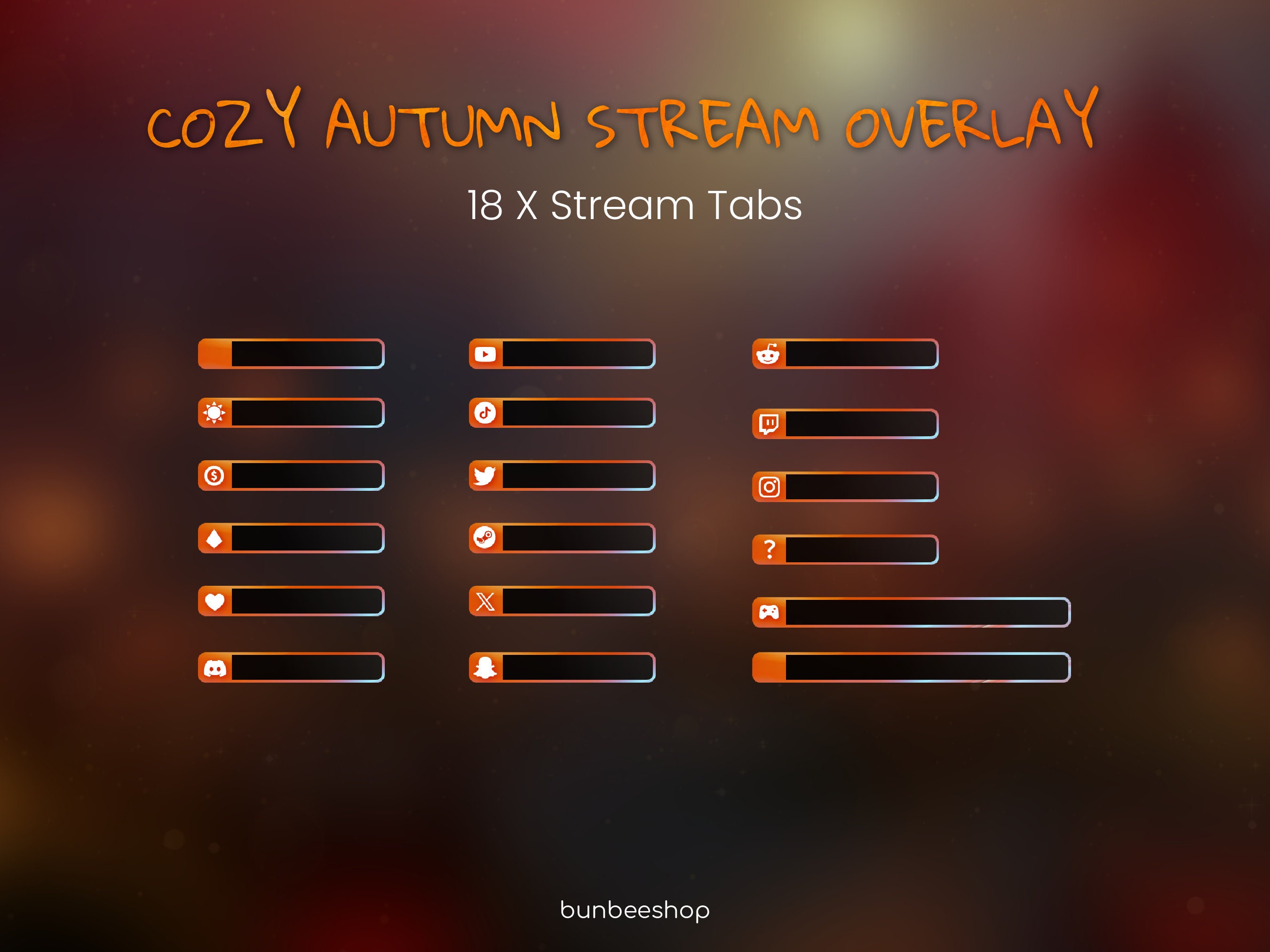 Autumn Pumpkin Twitch Overlay Stream Package - Cozy Halloween Fall ...