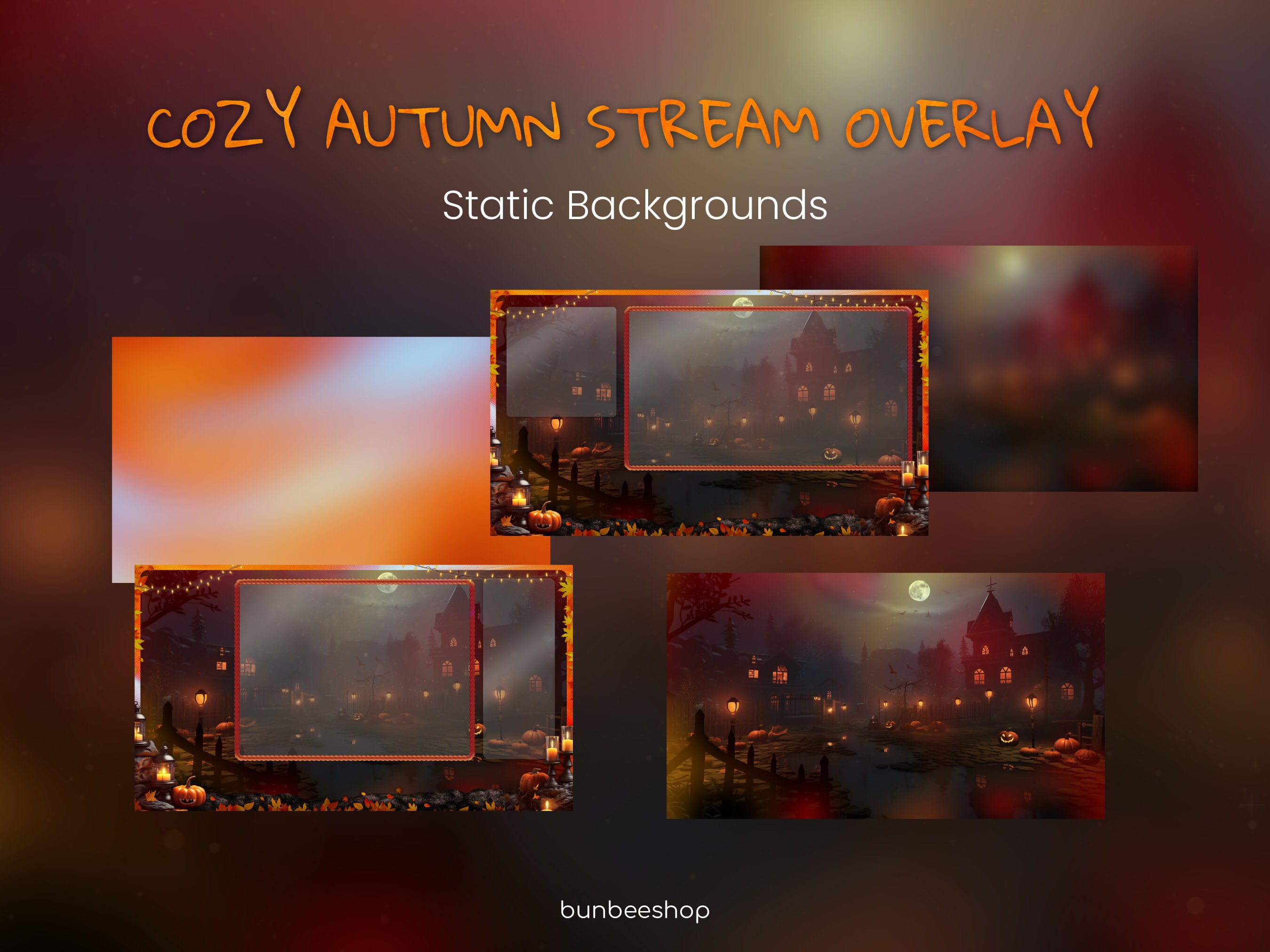 Autumn Pumpkin Twitch Overlay Stream Package - Cozy Halloween Fall ...