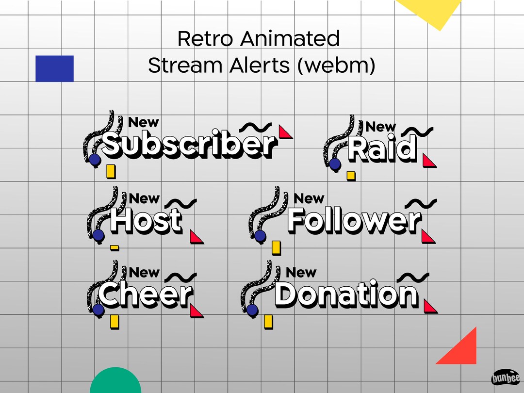 Animated Alerts Twitch Stream Memphis Style 80's 90's - WEBM - Clean ...