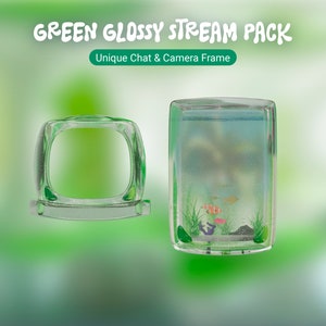Animated Twitch Stream Package Green Glossy - Clean Minimalist Frutiger ...