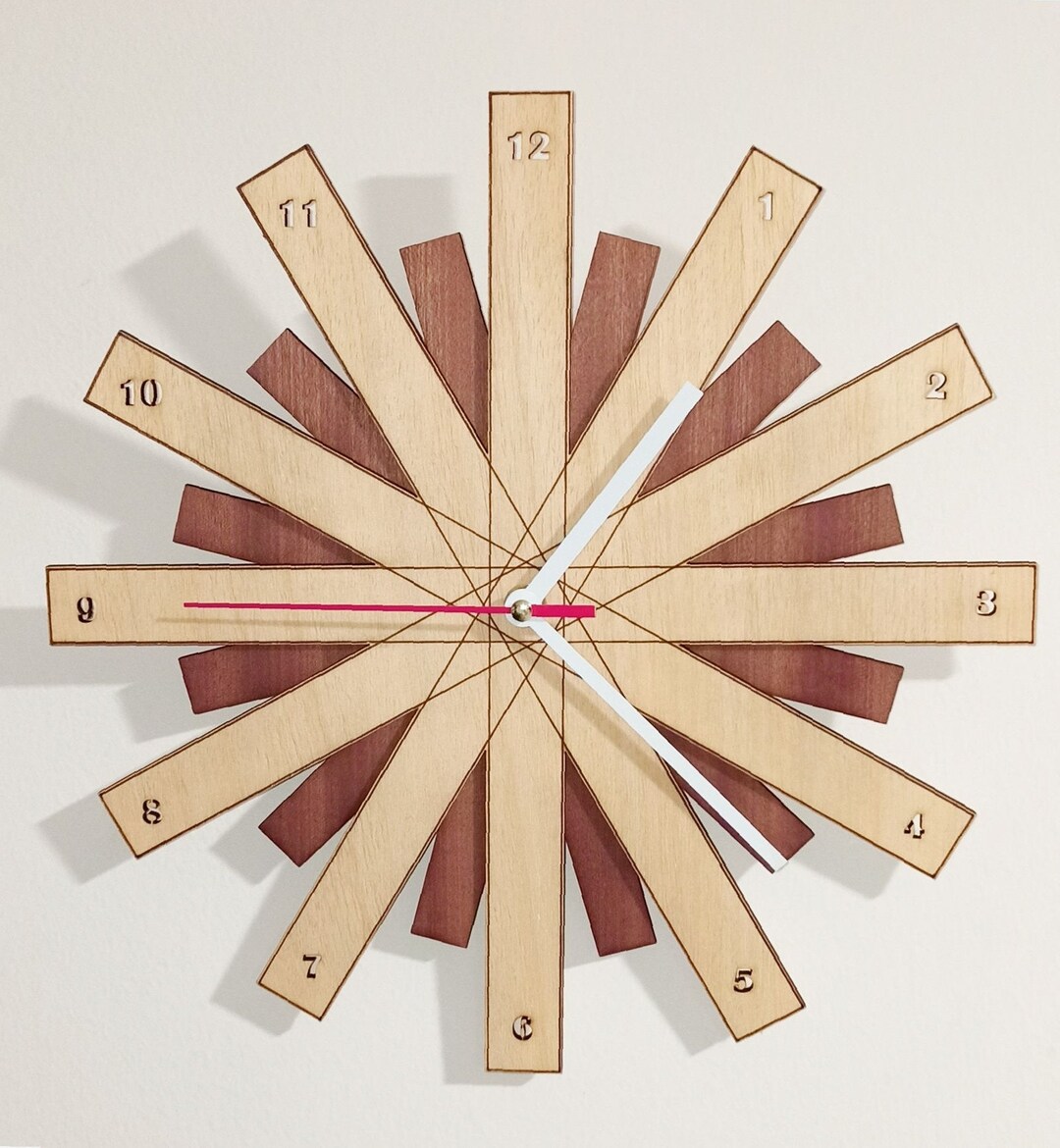 Wooden Wall Clock , Modern Clock crosses - Etsy