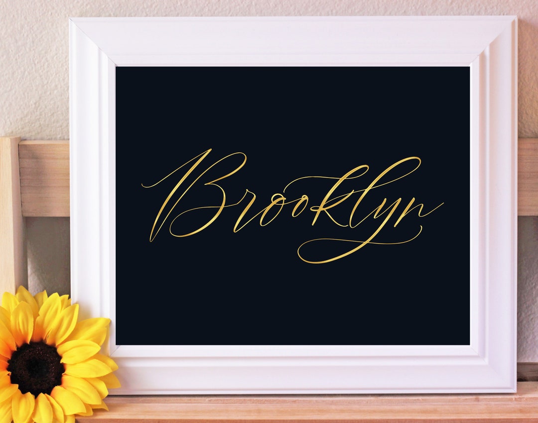 Custom Name/word Gold Font Digital Print, Personalized Name Wall Art ...