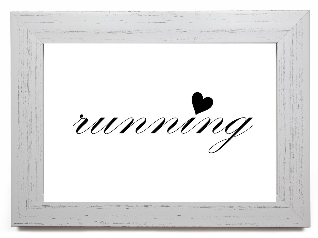 I Heart Running Digital Print, Black Font, Running Prints, Running ...