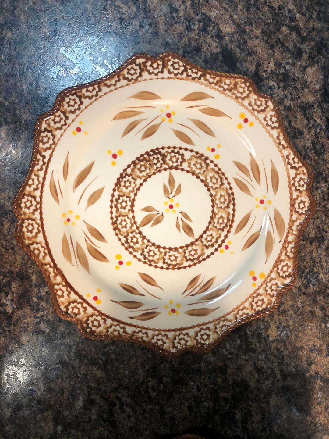 Temptations Old World Brown Plate 8 Inch - Etsy