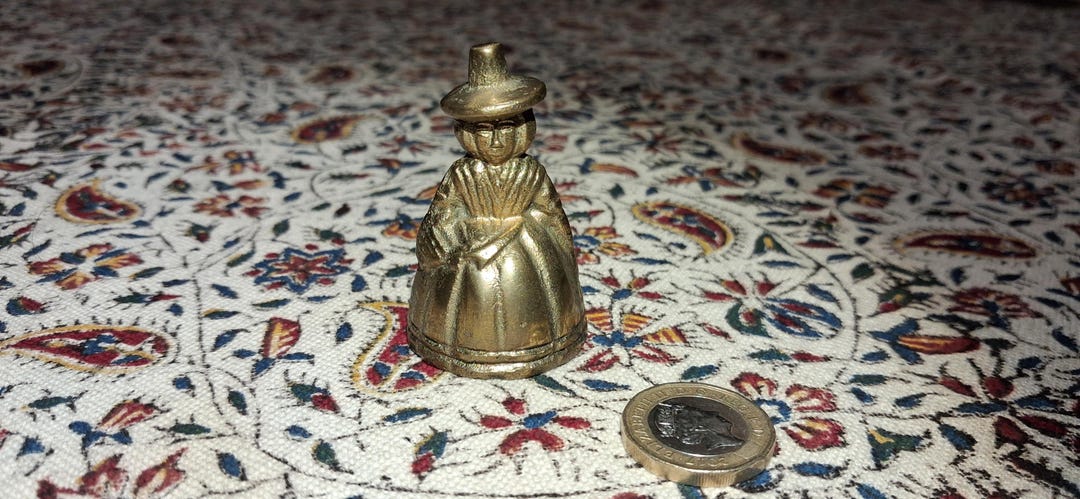 Vintage Welsh Lady Bell | Solid Brass Souvenir of Wales | Small ...