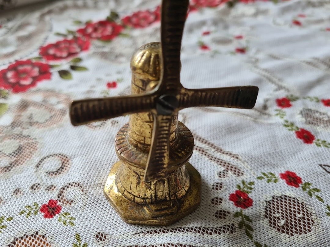 Brass Miniature Windmill Vintage Figurine Collectible Ornament - Etsy