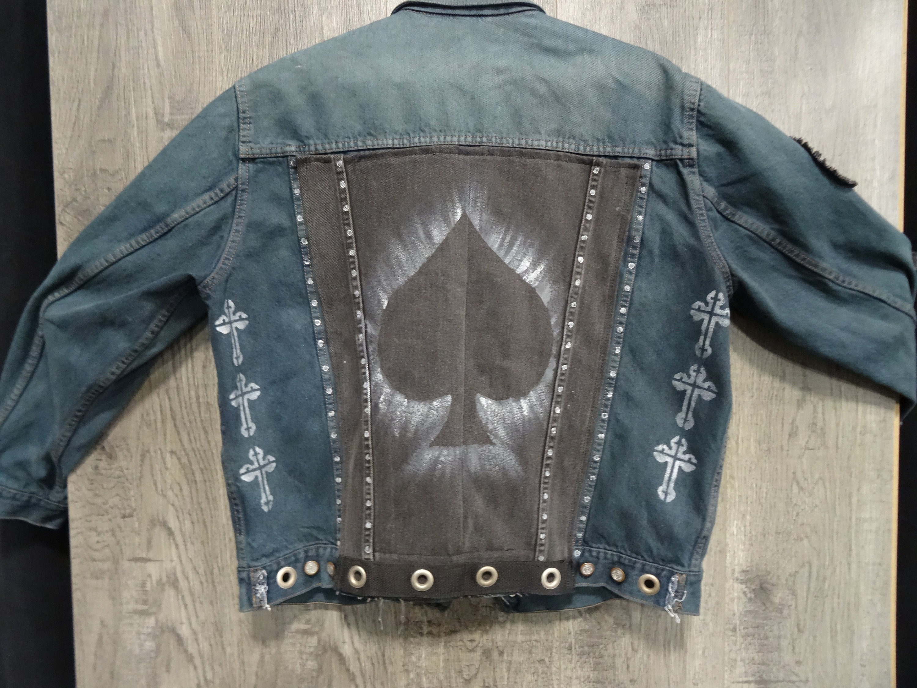 Mens Denim Jacket Painted Rock ,stage , - Etsy