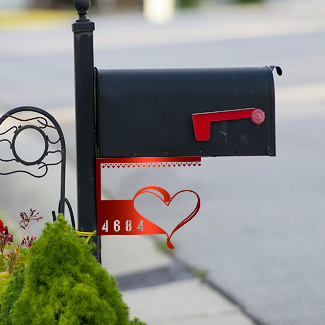Custom Steel Mailbox With Metal Heart Sign Hanging Street - Etsy