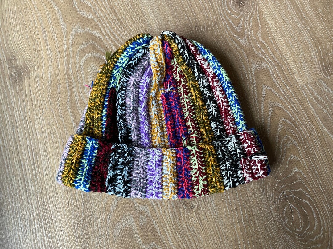 Scrap Beanies,one of A Kind Unisex Crochet Scrapped Yarn Beanie ...