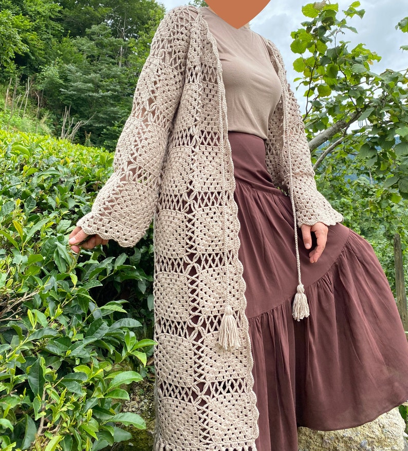 Crochet Cardigan Granny Square Boho Crochet Long Cardigan - Etsy