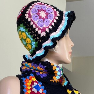 African Violet Bucket Hats, African Flower Crochet Square Bucket Hats ...