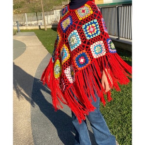 Granny Square Poncho for Summer Festivals, Women Rave Festival Outfit ...