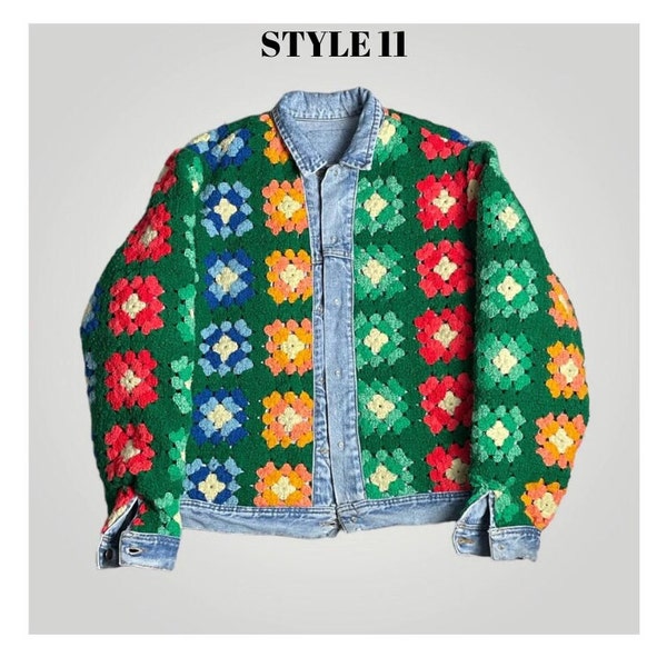 Granny Square Denim Jacket - Etsy