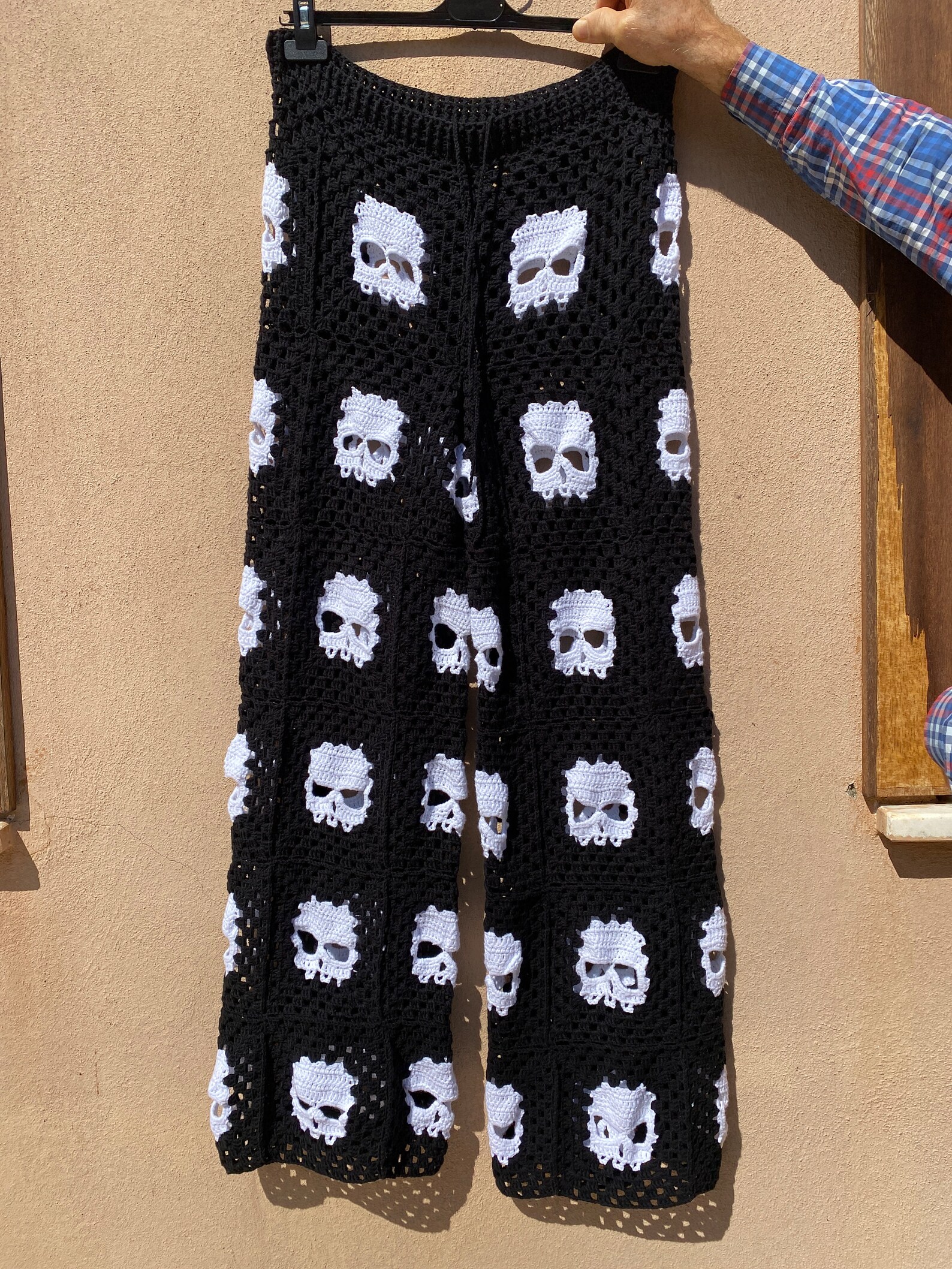 Crochet Skull Pants for Adults, Handmade Crochet Skull Pant for Women ...