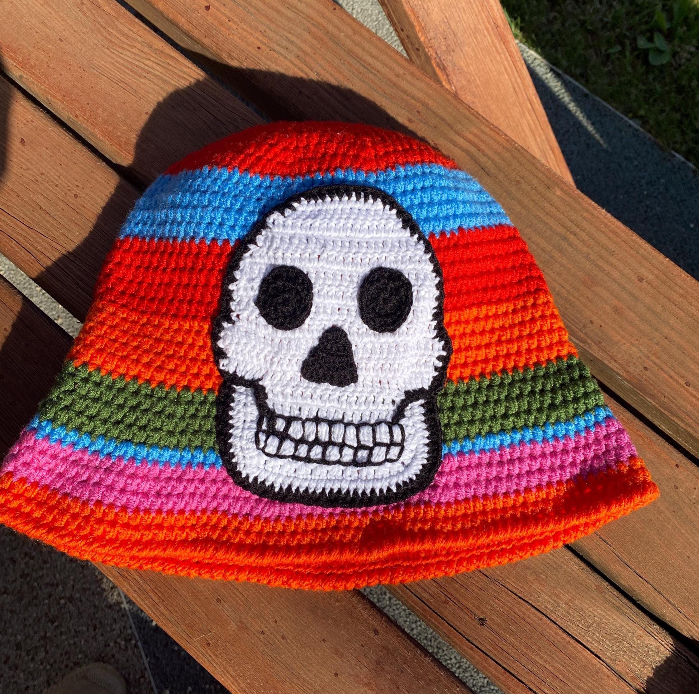 Rainbow Skull Bucket Hats for Men, Colorful Rave Festival Outfit, Skull ...